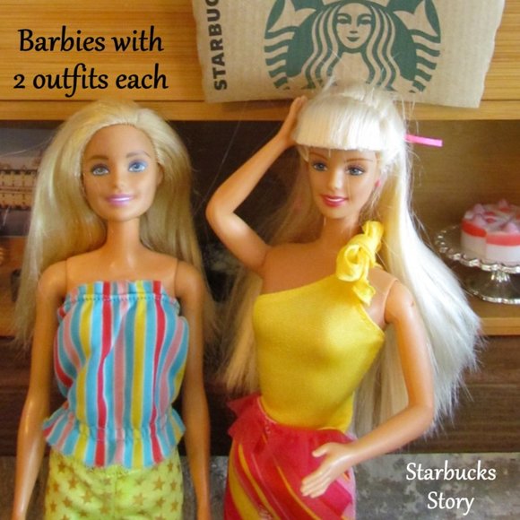 Barbie | Toys | Barbie Dolls W Clothes 8 Wardrobe Items For 2 Blondes ...